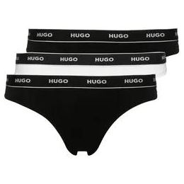 String HUGO UNDERWEAR "TRIPLET THONG STRIPE", Damen, Gr. XL, bunt (open miscellaneous 970), Jersey, Obermaterial: 95% Baumwolle, 5% Elasthan, körpernah, Unterhosen, mit HUGO Logo-Elastikbund