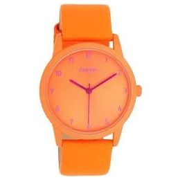Quarzuhr Oozoo, orange, Armbanduhren, Damen, Armbanduhr, Damenuhr, Lederarmband