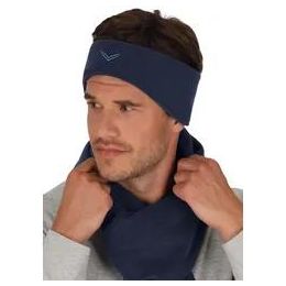 Stirnband TRIGEMA "TRIGEMA Fleecestirnband", Herren, Gr. 3, blau (navy), Kunstfaser, Mützen