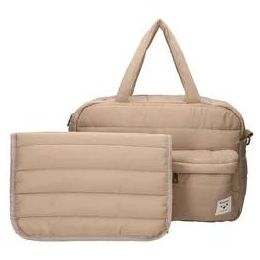 Wickeltasche Vadobag "Care Gracious", Damen, Gr. B/H/T: 16cm x 28cm x 40cm, beige, Kunstfaser, kariert, Taschen, mit Wickelunterlage und viel Stauraum