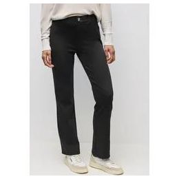Bootcuthose Street One, Damen, Gr. 46, Länge 30, schwarz, Stoff, 95% Polyamid, 5% Elasthan, unifarben, slim fit lang, Hosen, High Waist