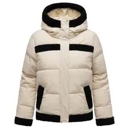 Winterjacke Ragwear "Editah YOUMODO", Damen, Gr. XL (42), ecru, Obermaterial: 100% Polyester; Innenfutter: 100% Polyester; Wattierung: 100% Polyester, oversize hüftlang, hoch geschlossener Ausschnitt, eng Rippstrickbündchen, Jacken, warme modische Jacke mit Plüsch-Details