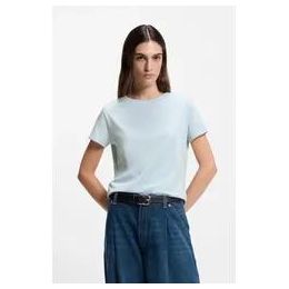 T-Shirt BOSS ORANGE "C_Esogo_1", Damen, Gr. L (40), pastellblau, Single Jersey, Obermaterial: 100% Baumwolle, unifarben, slim fit hüftlang, Rundhals, eingesetzt normaler Saum, Shirts, mit Logo