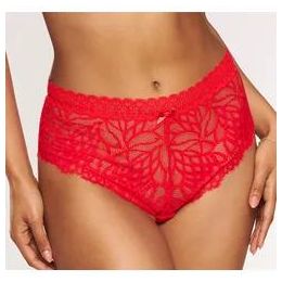 Slip Lascana "Cara", Damen, Gr. 36/38, rot, Spitze, Obermaterial: 87% Polyamid, 13% Elasthan, körpernah, Unterhosen, aus dezent transparenter Spitze, anteilig aus recyceltem Material