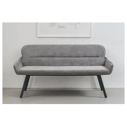 Sitzbank ByLiving "Rico", dunkelgrau, schwarz, B:160cm H:90cm T:62cm, Stoff, Sitzbänke, gemütliche Esszimmerbank in 140 oder 160cm, hochwertiger Stoffbezug