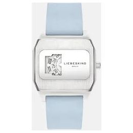 Quarzuhr Liebeskind Berlin "Vinyl Vision", hellblau, Armbanduhren, Damen, Armbanduhr, Damenuhr, Lederarmband, analog