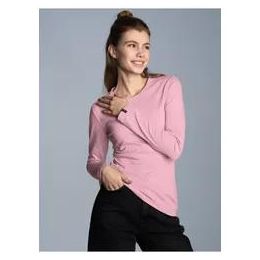 Longsleeve TRIGEMA "TRIGEMA Langarmshirt", Damen, Gr. XS, lilie, 95% Baumwolle, 5% Elastan, Basic, Shirts