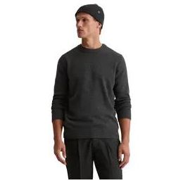 Marc O'Polo Rundhalspullover MARC O'POLO "aus gesprenkeltem Tweedgarn", Herren, Gr. M, dunkelgrau melange, Obermaterial: 31% Wolle (Schafwolle), 29% Schurwolle, 20% Viskose, 20% Polyamid, unifarben, Rundhals, Pullover