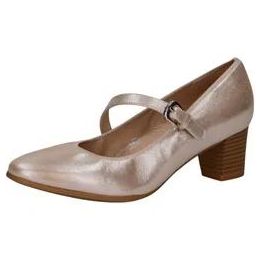 Pumps Caprice "Caprice Pumps Leder", Damen, Gr. 40, beige (taupe), Leder, Schuhe