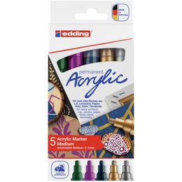 Edding Acrylmarker '5100' metallic 5 Stück