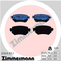 Zimmermann Bremsbelagsatz, Scheibenbremse hinten rechts links Foto entspricht Lieferumfang f&uuml;r MAZDA GMY0-26-43ZB GMY0-26-43ZC GMY0-26-43Z 22349.155.1