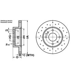 ATE Bremsscheibe hinten rechts links Gelocht 240,5mm f&uuml;r FIAT 5741447 24.0111-0176.1