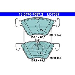 ATE Bremsensatz-Vorn und hinten Bremsensatz, Scheibenbremse vorne rechts links bel&uuml;ftet 300mm f&uuml;r MERCEDES-BENZ CHRYSLER 0024200520 2104231012 0034204