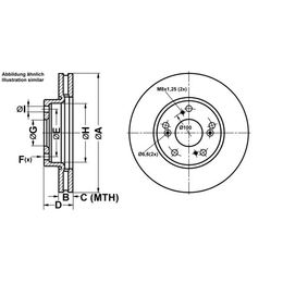 ATE Bremsscheibe vorne rechts links bel&uuml;ftet 280,0mm f&uuml;r HONDA 45251-TGL-E50 45251-TGL-E01 45251-TGL-E00 24.0125-0201.1