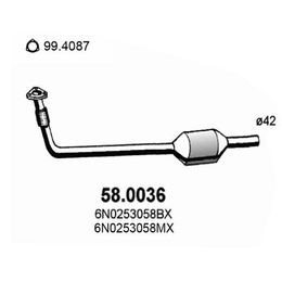 Asso Katalysator vorne f&uuml;r VW SEAT AUDI 6N025358LX 1279560 6N025358FX 58.0036