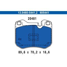 ATE Bremsbelagsatz, Scheibenbremse 13.0460-5441.2 vorne rechts links f&uuml;r PORSCHE 92835195100 94435195103 94435195101