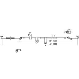 ATE Seilzug, Feststellbremse für TOYOTA 46430-42120 46430-42140 24.3727-1964.2
