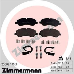 Zimmermann Bremsbelagsatz, Scheibenbremse vorne rechts links Foto entspricht Lieferumfang f&uuml;r FORD 1916326 1842632 1763915 25602.170.3