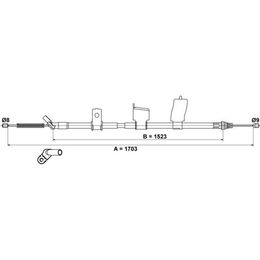 ATE Seilzug, Feststellbremse für NISSAN 36531-JD00A 24.3727-1738.2
