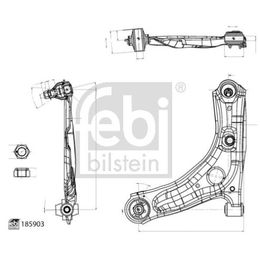 febi bilstein Lenker, Radaufhängung vorne links mit Gummilagern für PEUGEOT CITROËN TOYOTA 1614191480 48069-0H020 48069-0H021 185903