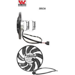 Van Wezel L&uuml;fter, Motork&uuml;hlung &Oslash;290mm 290mm f&uuml;r VW 7H0959455D 5896744