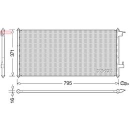 DENSO Kondensator, Klimaanlage 795x371x16 für FORD 4488406 4367057 DCN10030