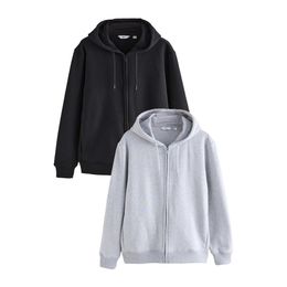 next Zip-Up Hoodie male Grey, Black size L