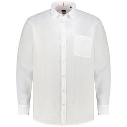 Große Größen BOSS Freizeithemd aus Leinen Farbe weiß Größe: 6XL