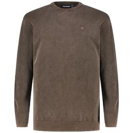 Gro&szlig;e Gr&ouml;&szlig;en North Pullover mit Struktur Farbe dunkelbraun Gr&ouml;&szlig;e: 3XL