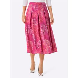 CREATION L PREMIUM Witt Damen A-Linien-Rock in TENCEL-Qualit&auml;t, fuchsia-koralle-bedruckt, Gr&ouml;&szlig;e 36