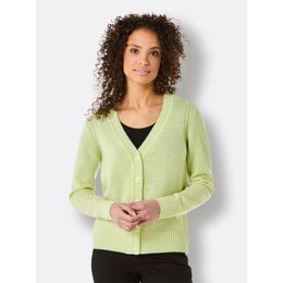 CREATION L PREMIUM Wit Damen Strickjacke mit Logo-Kn&ouml;pfen, pistazie-meliert, Gr&ouml;&szlig;e 38