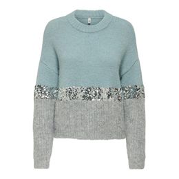 Only Pullover 'ONLMAINE' Damen Größe XS aqua / graumeliert / silber