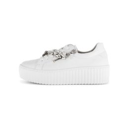 Gabor Leder-Sneakers in Weiß/ Silber - 48% | Größe 41 | Damen-sneakers