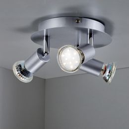 B.K.LICHT LED Deckenspots "Lunis 3", grau (titansilberfarben), 3, Ø 16cm H: 8,2cm, Leuchten, LED Deckenleuchte schwenkbar, inkl. 3W GU10 250LM GU10 warmweiß