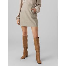 Véro Moda Minirock VERO MODA "VMFORTUNEALLISON HW SHORT SKIRT GA NOOS", Damen, Gr. XS (34), silber (silber mink detail:melange), Web, Obermaterial: 100% Polyester, meliert, sehr figurbetont kurz, Röcke