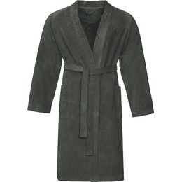 Bademantel Vossen "Dallas, ideal für Sauna & Spa, Hotelbademantel, Morgenmantel" Gr. XL, blau (fjord), XL, Webvelours, Hausmäntel, Bademantel, mit abgesteppter Blende