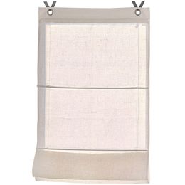 Raffrollo Kutti "Metis" Gr. 5, beige (creme), B:80cm H:210cm, Obermaterial: 100% Leinen, Raffrollos, einfarbig, blickdicht, 100% Leinen, mit Edelstahlhaken, pflegeleicht