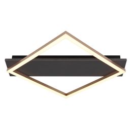 Globo LIGHTING LED Deckenleuchte "BEATRIX I", schwarz, Leuchten, Deckenlampe/grau/champagnerfarben/3000K/Quadrat
