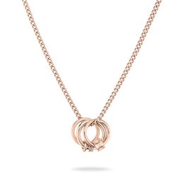 Kette mit Anhänger Liebeskind Berlin "Schmuck Geschenk Edelstahl Halskette The D-Link Mini", rosa (roségoldfarben), Halsketten, Damen, Edelstahl, L: 45 B: 2mm, B:2mm