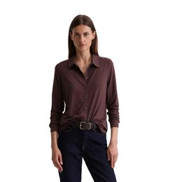 Marc O'Polo Blusenshirt MARC O'POLO "aus LENZING™ ECOVERO™", Damen, Gr. M, schwarz (schwarz cherry), Obermaterial: 94% Viskose, 6% Elasthan, unifarben, regular fit, Bündchen, Shirts
