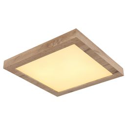 Globo LIGHTING LED Deckenleuchte "XAVVI", weiß, 1 Stk., Leuchten, Deckenlampe/holzoptik/quadratisch/3000K/Wohnzimmer/Schlafzimmer