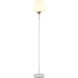 Globo LIGHTING Stehlampe "MAXY", 1 Stk.weiß, Wohnzimmer, Leuchten, Stehleuchte/Glas opal/Glas Dekorillen/weiß/Wohnzimmer/Schlafzimmer