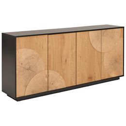 Xora Sideboard, Schwarz, Eiche, Holzwerkstoff, 4 F&auml;cher, 180x81x40 cm, Bsci, Beim&ouml;bel erh&auml;ltlich, stehend, Wohnzimmer, Kommoden & Sideboards, Sideboards