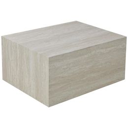 CARRYHOME Couchtisch, Hellgrau, Holzwerkstoff, rechteckig, 60x38x80 cm, Wohnzimmer, Wohnzimmertische, Couchtische