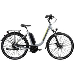 Zündapp E-Bike ZÜNDAPP "X300" Gr. 51, silber (silber, gelb, schwarz), Elektrofahrräder, 51cm, 27,5 Zoll (69,85cm), Pedelec, Elektrofahrrad für Damen u. Herren
