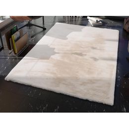 Hochflor-Teppich OCI DIE TEPPICHMARKE "ROCKY SOFT", beige, B:140cm H:35mm L:200cm, Polyester, Teppiche, Kunstfell, weich, kuschelig, maschinell gewebt, Kaninchen Haptik