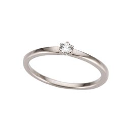 Solitärring Firetti "Schmuck Geschenk Gold 333 Damenring Verlobungsring Goldring Solitär" Gr. 18, weiß (weißgoldfarben, weiß), Fingerringe, Kinder, 18, 0,07 P2 = erkennbare Einschlüsse, Diamanten Weißgold 333, Diamanten, Weißgold 333, mit Brillant