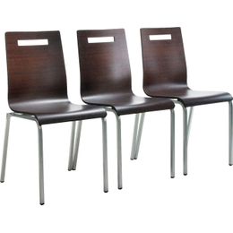mayer Sitzm&ouml;bel Stapelstuhl MAYER SITZM&Ouml;BEL "myLIFE", grau (wenge, perlsilber), B:53cm H:87cm T:55cm, Furnier, St&uuml;hle, Stapelstuhl