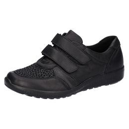 Waldläufer Klettschuh WALDLÄUFER "M-IRA", Damen, Gr. 10 (44,5), schwarz, nubukleder, textil, Nappaleder, Nubukleder, Textil, Schuhe, Halbschuh, Komfortschuh in besonders breiter Schuhweite M