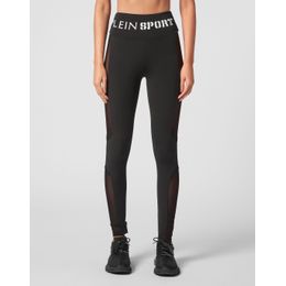 Leggings Plein Sport "Leggings", Damen, Gr. L, US-Größen, schwarz (02, schwarz), Obermaterial: 90% Polyester, 10% Elasthan, Hosen